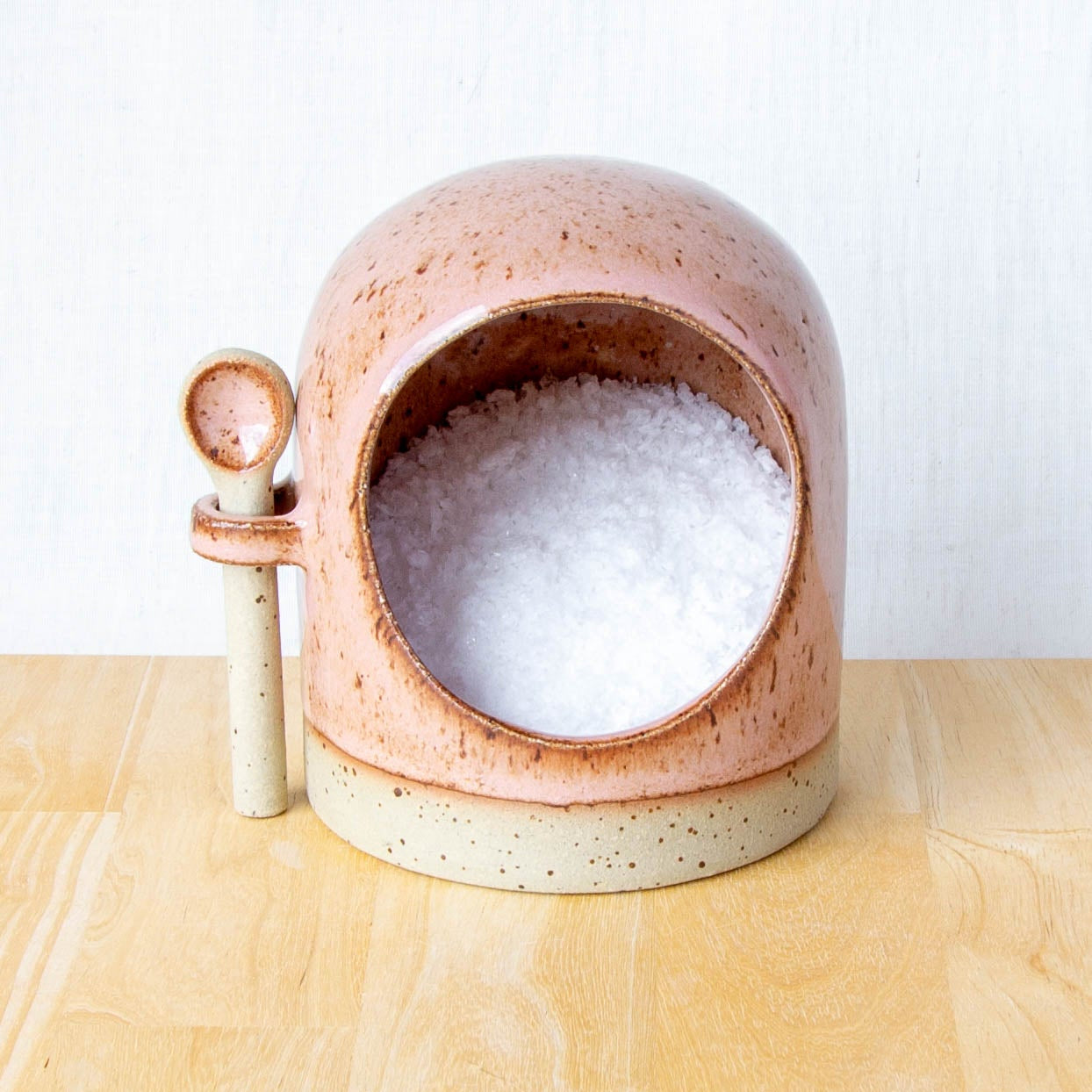 Salt Pig With Spoon Blossom – Land and Line Ceramics